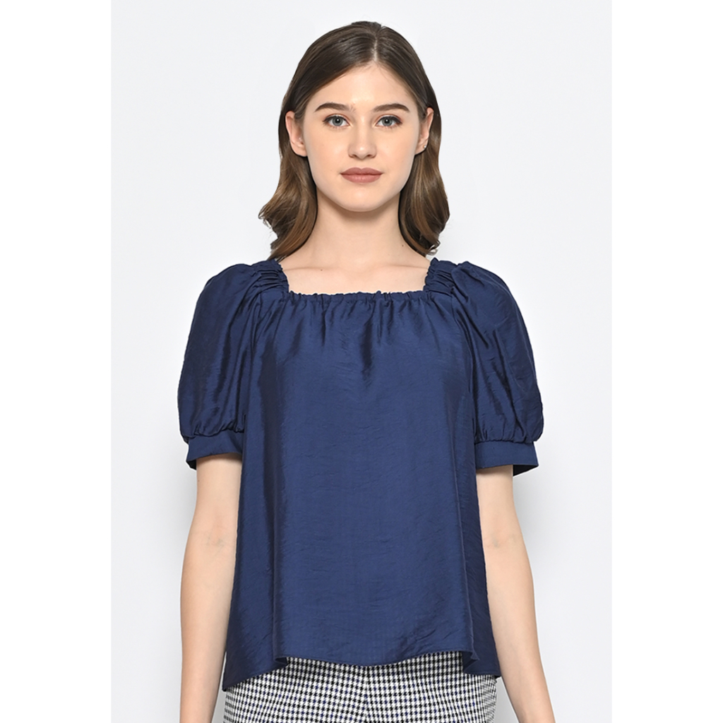 Jual L^More Top Sabrina - 193E Dark Blue | Shopee Indonesia