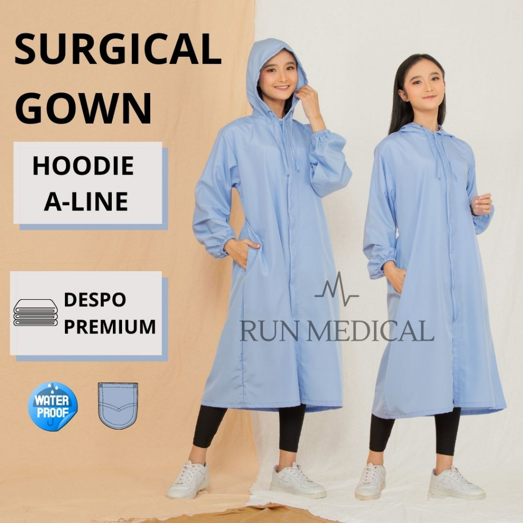 Jual APD GOWN SURGICAL / GOWN HOODIE A-LINE / GOWN SURGICAL WATERPROOF ...