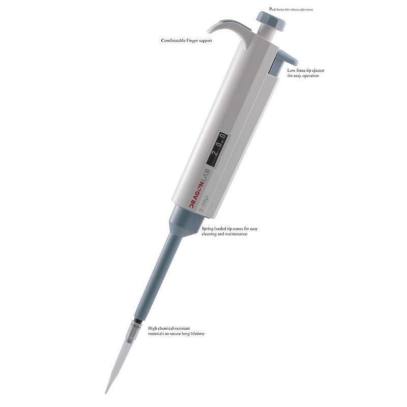 Jual DRAGONLAB MICROPIPETTE ADJUSTABLE / Mikropipet 5-50ul (0.05 mL ...