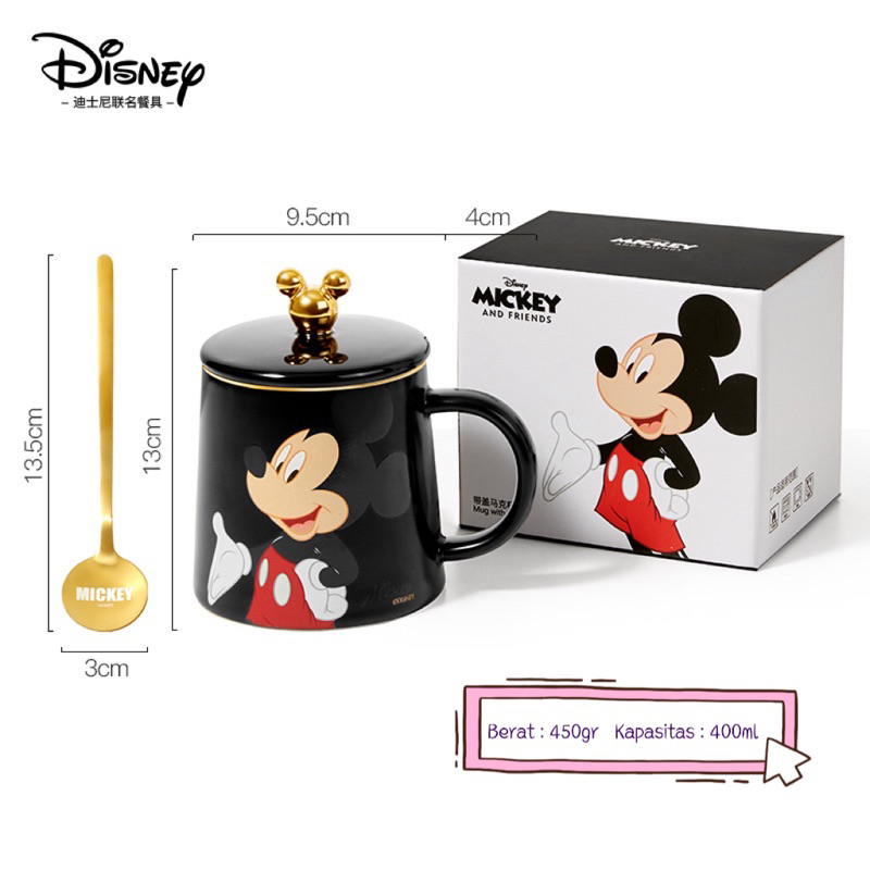 Jual MUG KERAMIK KARAKTER KARTUN MICKEY MINNIE DONALD DAISY POOH 500ml | Gelas Kaca Premium ...