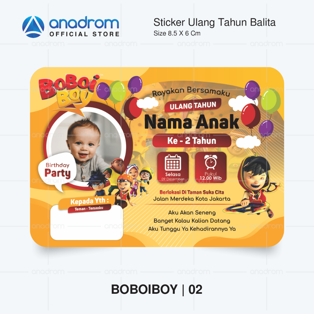 Jual Sticker Label Ulang Tahun Balita | Sticker Label Box Makanan ...