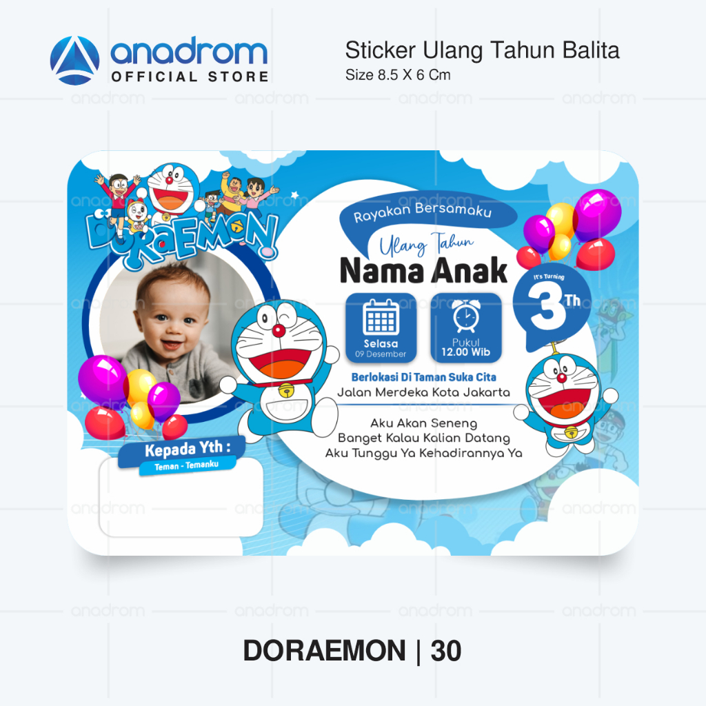 Jual Sticker Label Ulang Tahun Balita | Sticker Label Box Makanan ...
