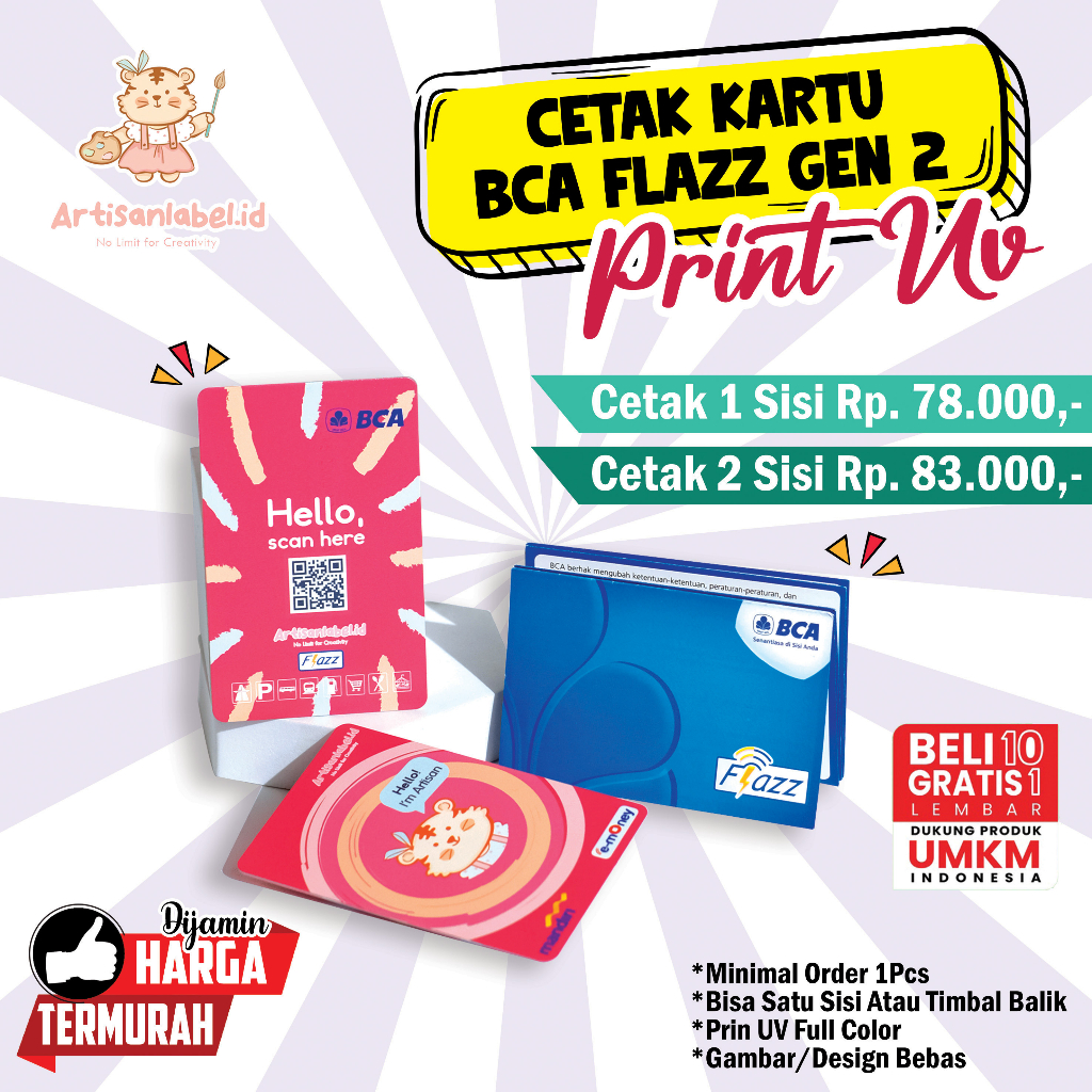 Jual CUSTOM PRINT UV KARTU BCA FLAZZ GEN 2 | Shopee Indonesia