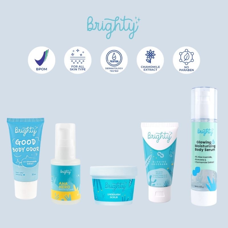 Jual Brighty Glowing Underarm || Brighty AHA HERO Serum || Brighty Underarm Scrub || Brighty ...