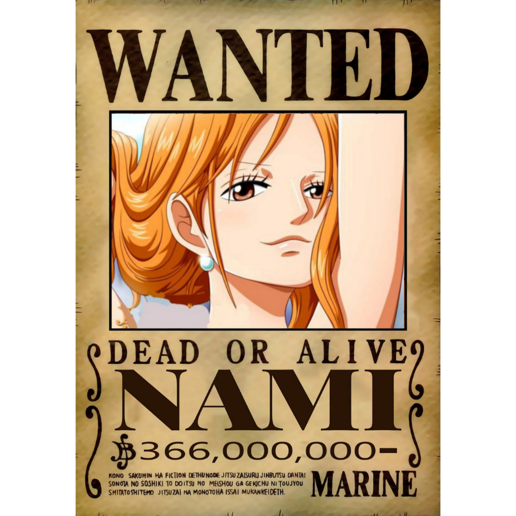 Jual Poster Bounty One Piece Satuan Ukuran A4 / Poster anime Dekorasi ...