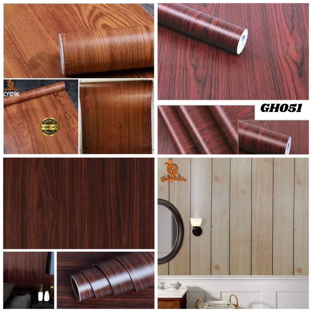 Jual WALLPAPER STICKER DINDING KAYU / STICKER DINDING DENGAN MOTIF ...
