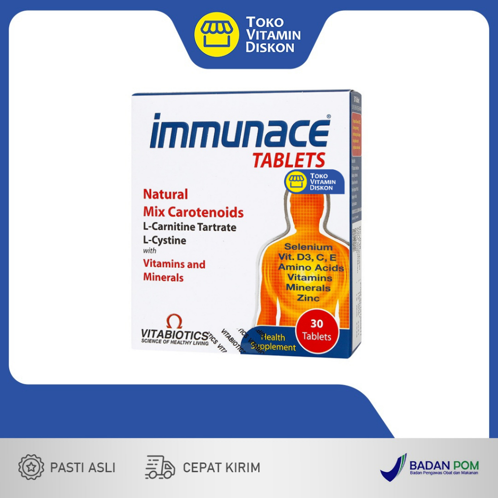 Jual VITABIOTICS IMMUNACE 1 BOX ISI 30 TABLET SUMPLEMEN DAYA TAHAN ...