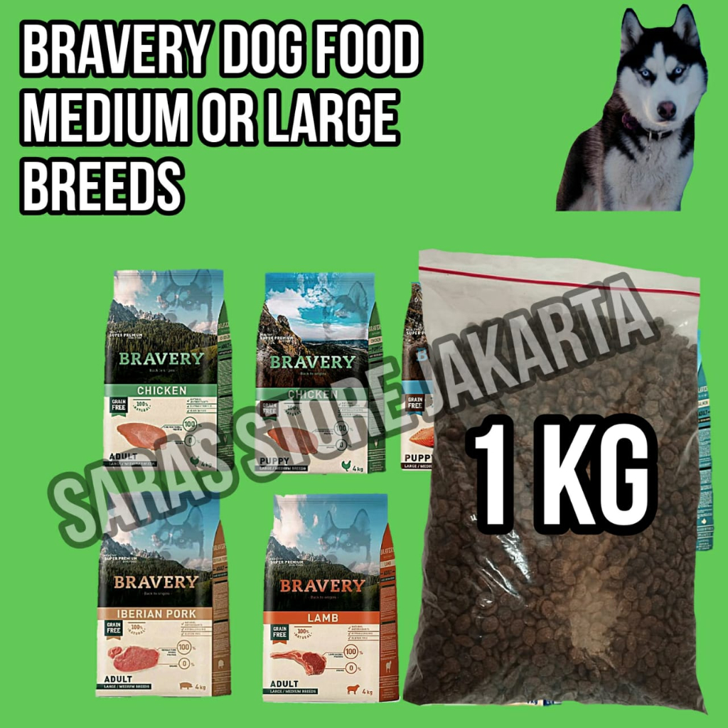 Jual BRAVERY DOG MEDIUM/LARGE BREED CHICKEN PUPPY - 1KG REPACK | Shopee ...