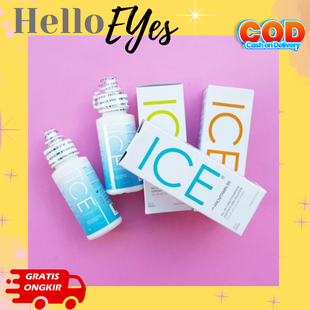 Jual { COD } HELLO EYES Cairan pembersih kontak lensa ICE 60 ml Cairan Soflen 60 ml murah ...