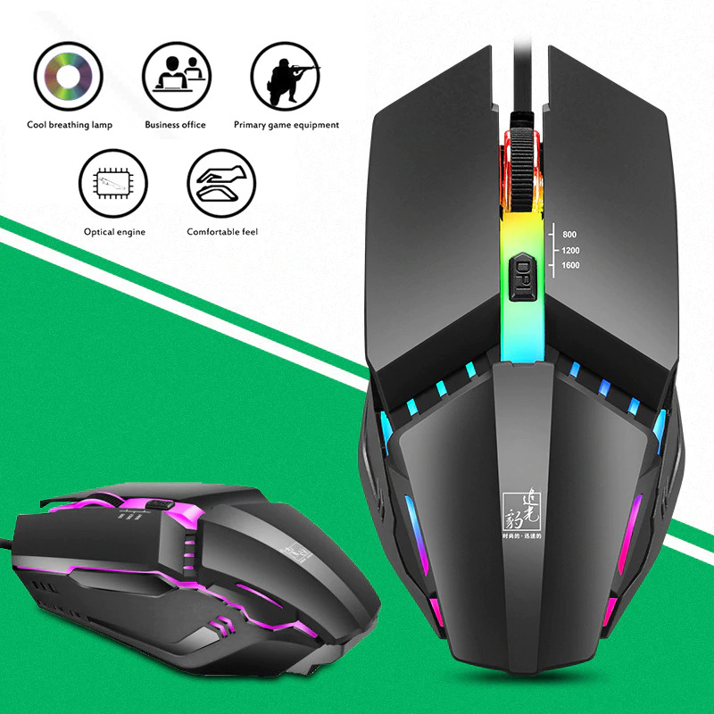 Jual Mouse Gaming LED RGB 1600 DPI - K3 | Shopee Indonesia