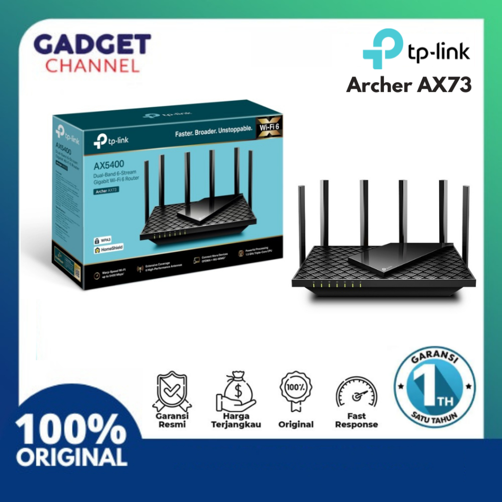 Jual Router WiFi Tp-Link Archer AX73 AX5400 Dual Band Gigabit Wi-Fi 6 ...