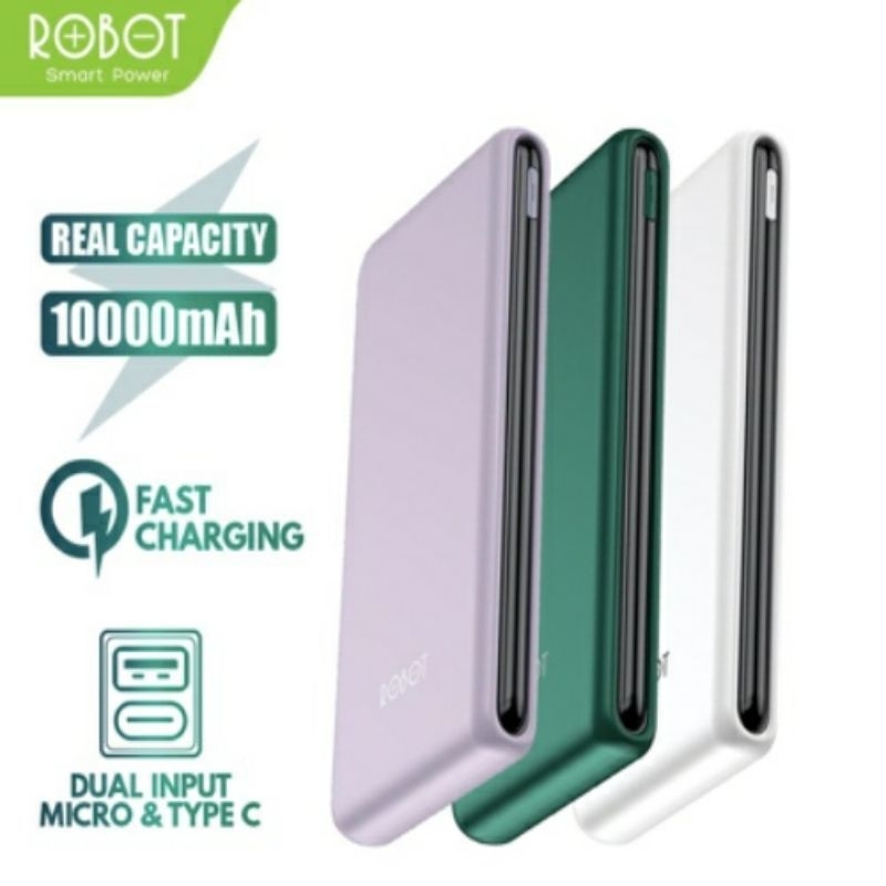 Jual Power Bank Robot RT180 2 Input Real Kapasitas 10000mAh | Original ...