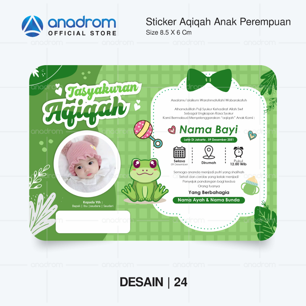 Jual Sticker Label Aqiqah Anak Perempuan | Sticker Label Box Makanan ...