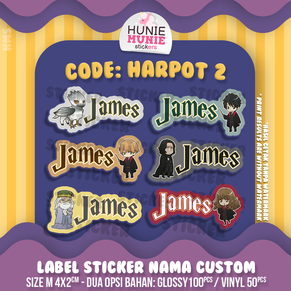Jual Sticker Nama Custom - Harry Potter (100pcs+) Stiker | Shopee Indonesia