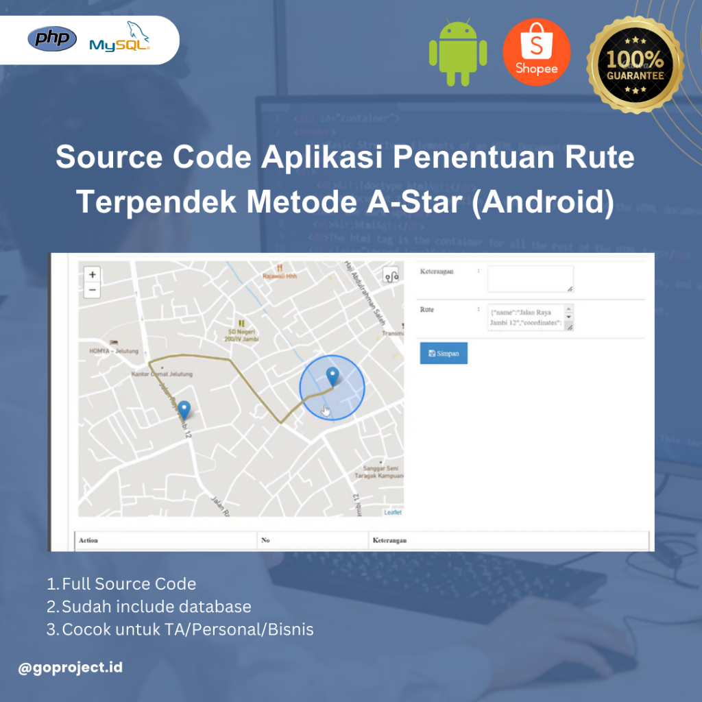 Jual Source Code Aplikasi Penentuan Rute Terpendek Metode A-Star (Android) | Shopee Indonesia