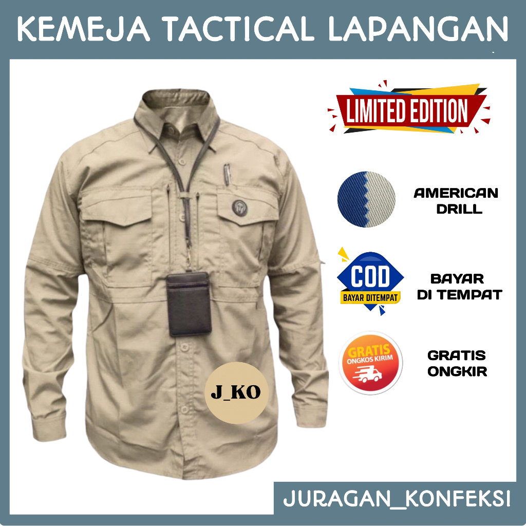 Jual Kemeja Tactical PDL Lapangan Lengan Panjang ( TERIMA COSTUM BORDIR ) | Shopee Indonesia
