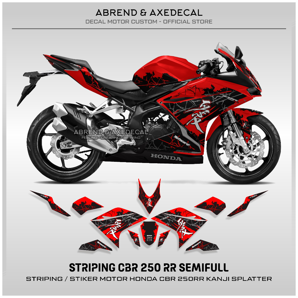Jual STRIPING CBR 250 RR KANJI BERCAK RACING / STIKER MOTOR HONDA CBR ...