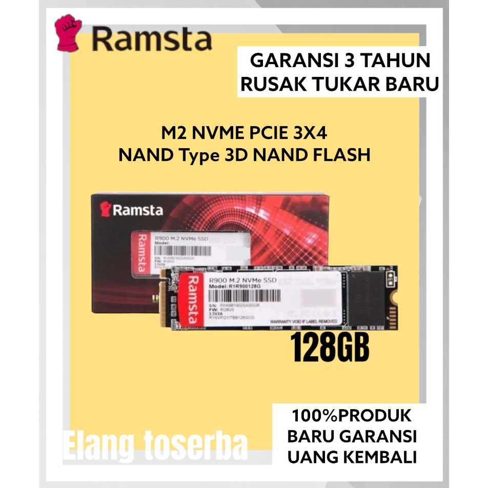 Jual SSD M2 NVME / M.2 NVME/ M2NVME 128GB RAMSTA RESMI (GARANSI 3 TAHUN ...