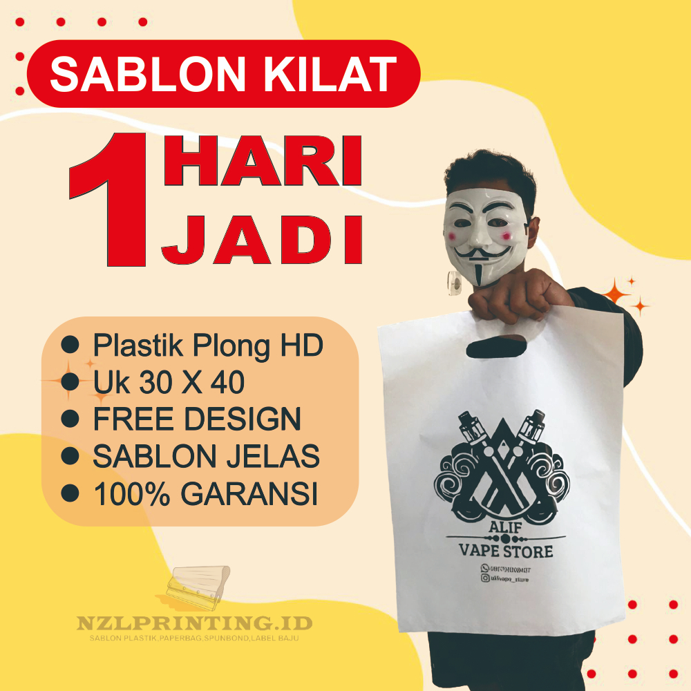 Jual Plastik Sablon Olshop HD Plong Uk 30x40 Free Design Plastik ...