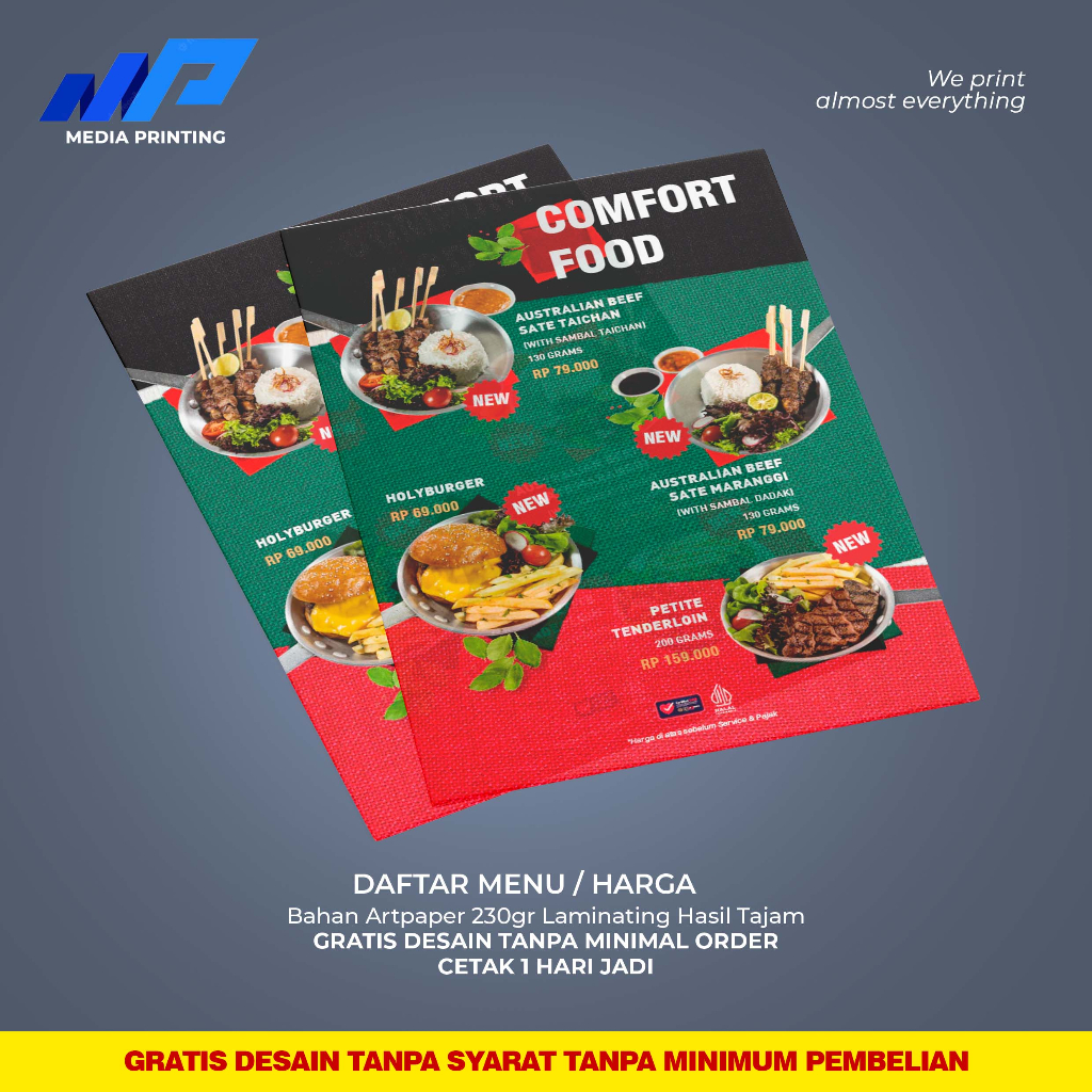 Jual Buku Menu / Daftar Menu Ukuran A4 Free Desain | Shopee Indonesia