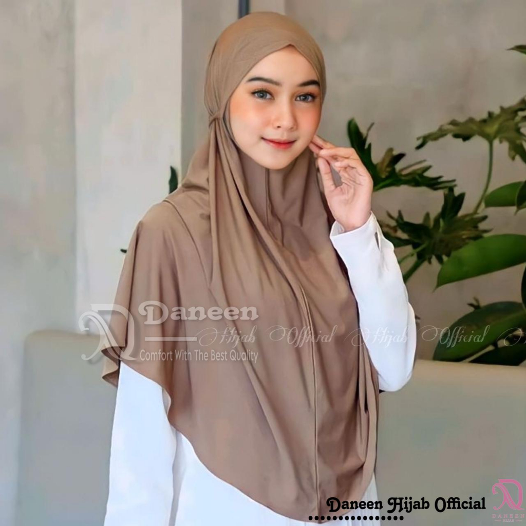 Jual Jilbab Bergo Maryam Jersey Spandek Premium Non Pet Size L | Daneen Hijab | Shopee Indonesia