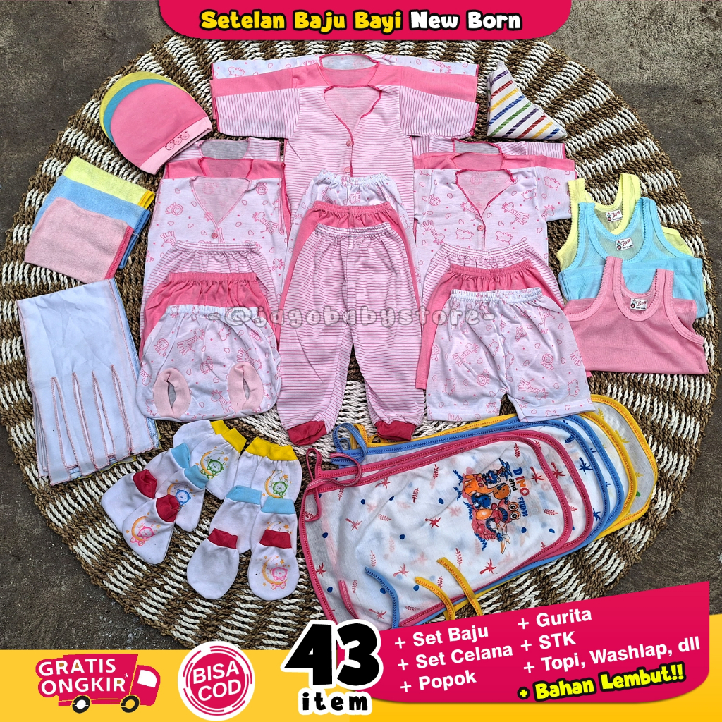 Jual 43 Pcs paket lahiran Lengkap, Baju Bayi New Born, Sartaki, Baju ...