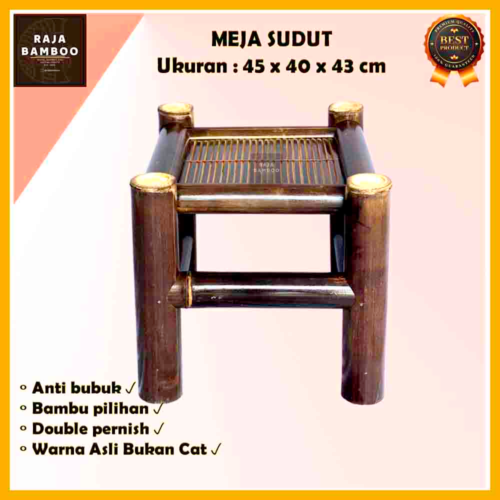 Jual Meja Sudut Bambu Hitam | Meja Minimalis | Meja Antik | Ukuran 45 ...