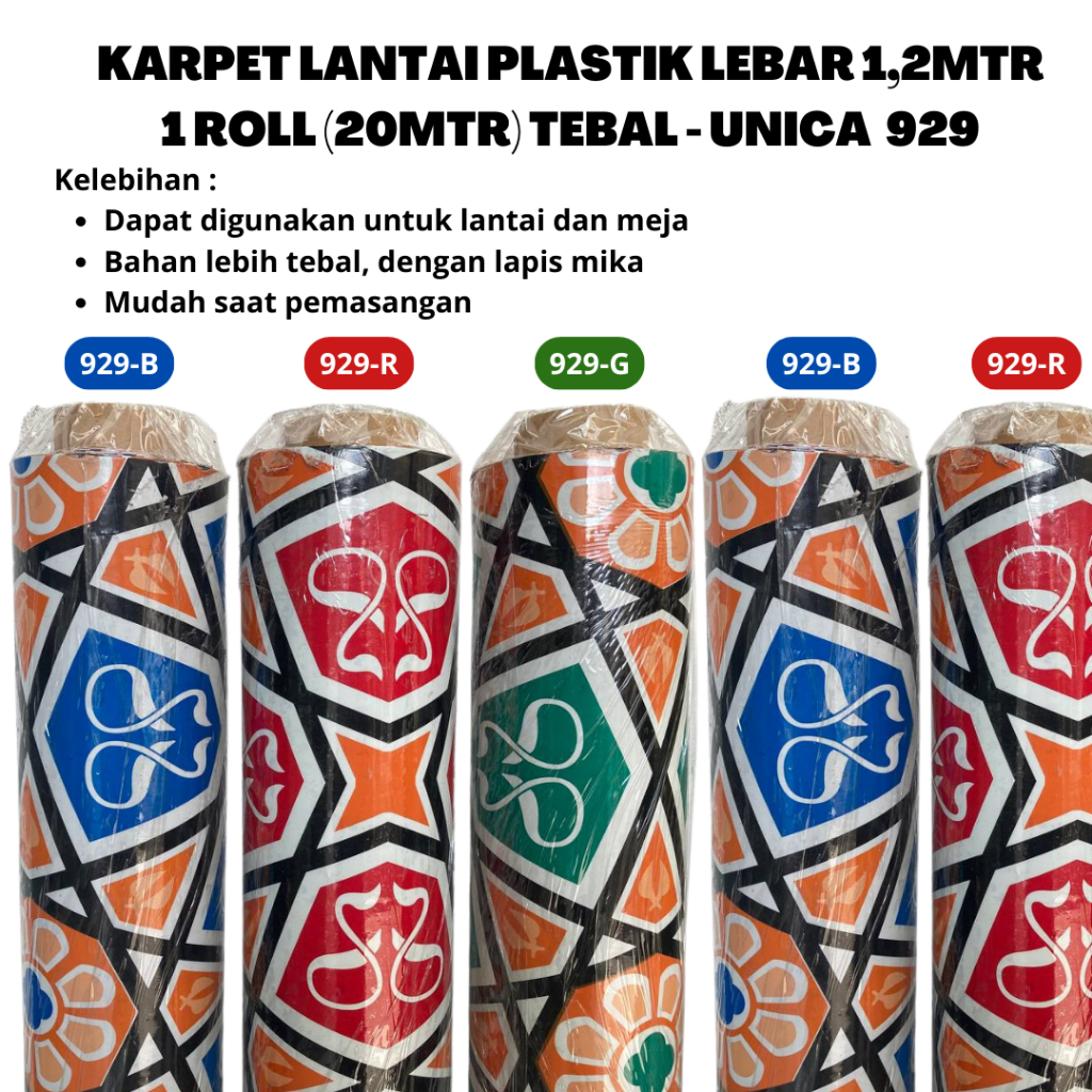 Jual Karpet Plastik Lantai Vinyl Meteran untuk Meja dan Lantai Tinggi 1,2 M Tebal Unica PER ROLL ...