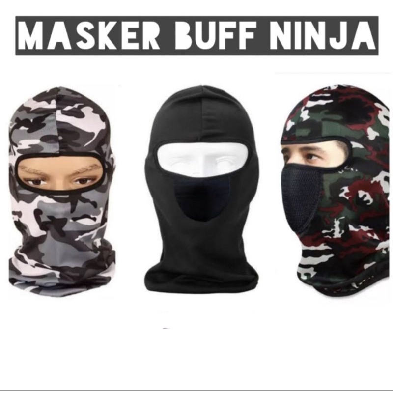 Jual Masker Baf Ninja Full Face Balaclava Masker Baff Motor Hitam Polos ...