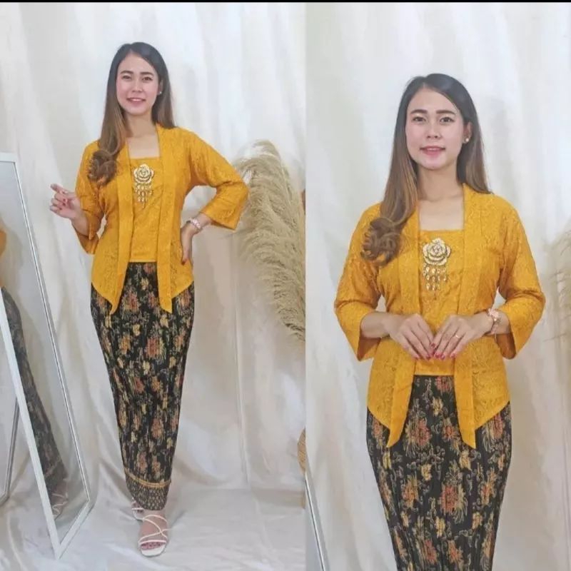 Jual Kutu Baru Brokat - Setelan Kebaya Simpel Elegan - One Set Kebaya ...