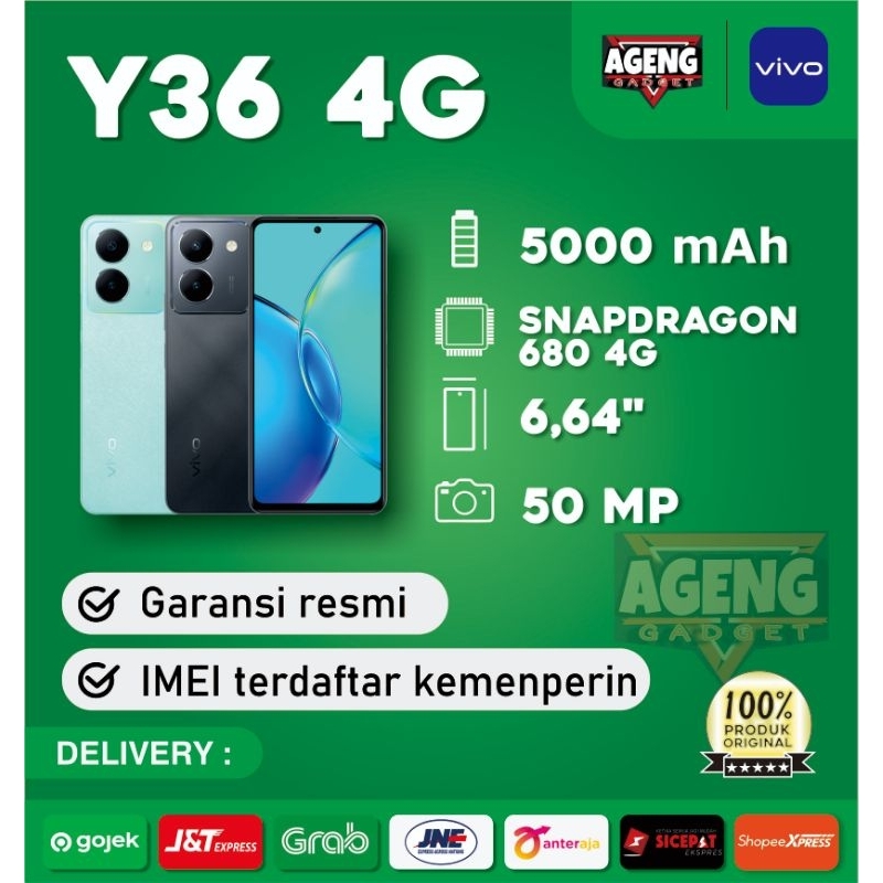 Jual Vivo Y36 4G 8/256 Garansi Resmi 100% Original | Shopee Indonesia