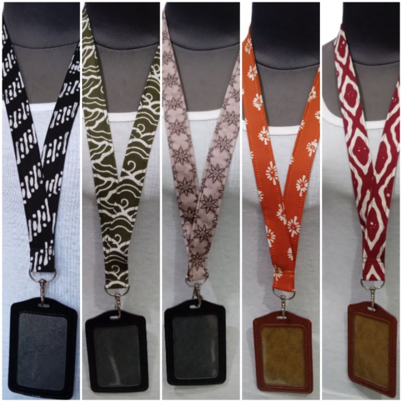 Jual lanyard id card etnik batik unisex (lebih tebal, lebih kaku ...