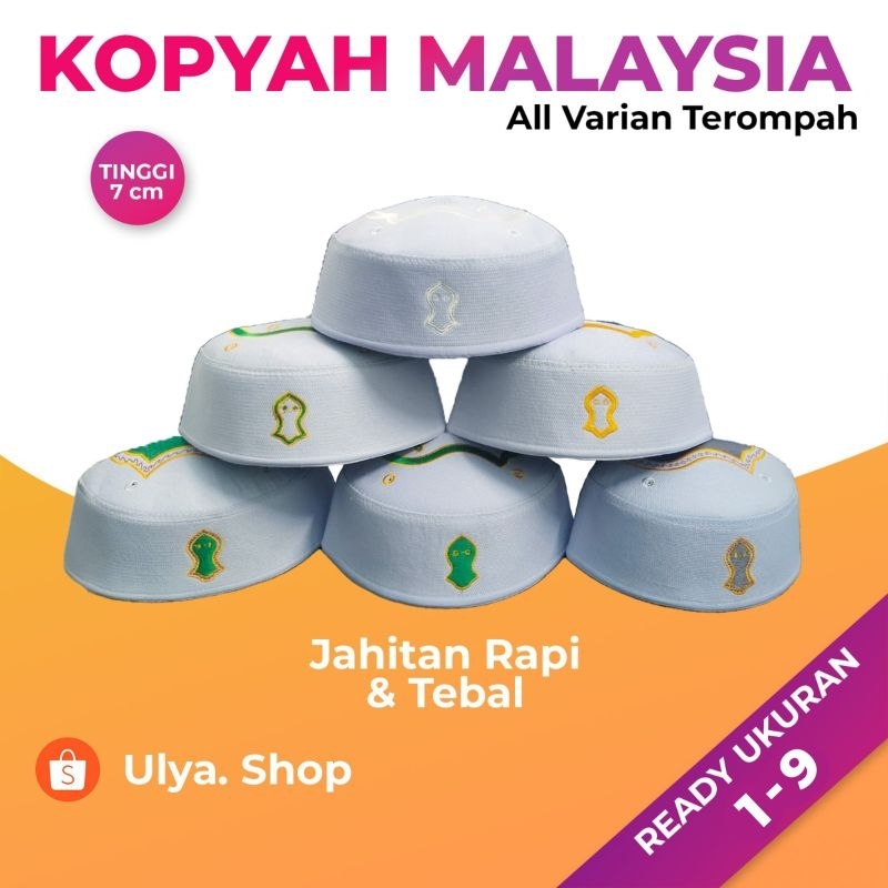 Jual Peci Malaysia kopyah kopeah malaysia songkok putih logo terompah ...