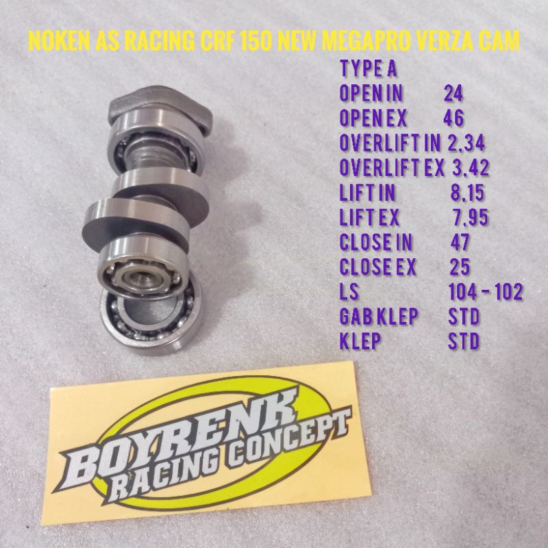 Jual NOKEN AS RACING MP MONO VERZA CRF 150 CAM ROLLER BOYRENK | Shopee ...