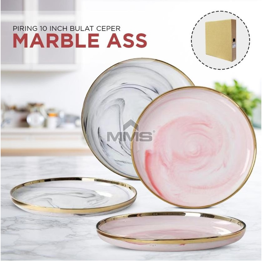 Jual ROYAL ALFRED Marble Piring Makan Bulat Salad 8 Inch Keramik ...