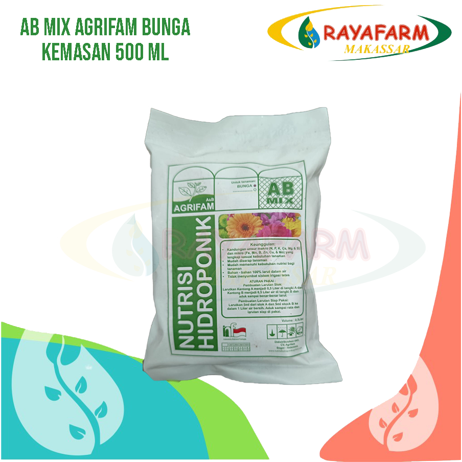 Jual Nutrisi Hidroponik AB MIX Agrifarm Bunga / Tanaman Hias 500 ml ...