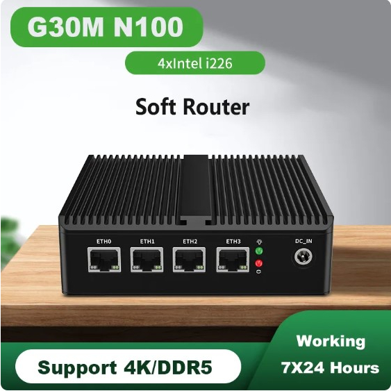 Jual Industrial Mini PC G30M Intel Gen12 N100 DDR5 NVMe 4Port LAN 2.5G ...