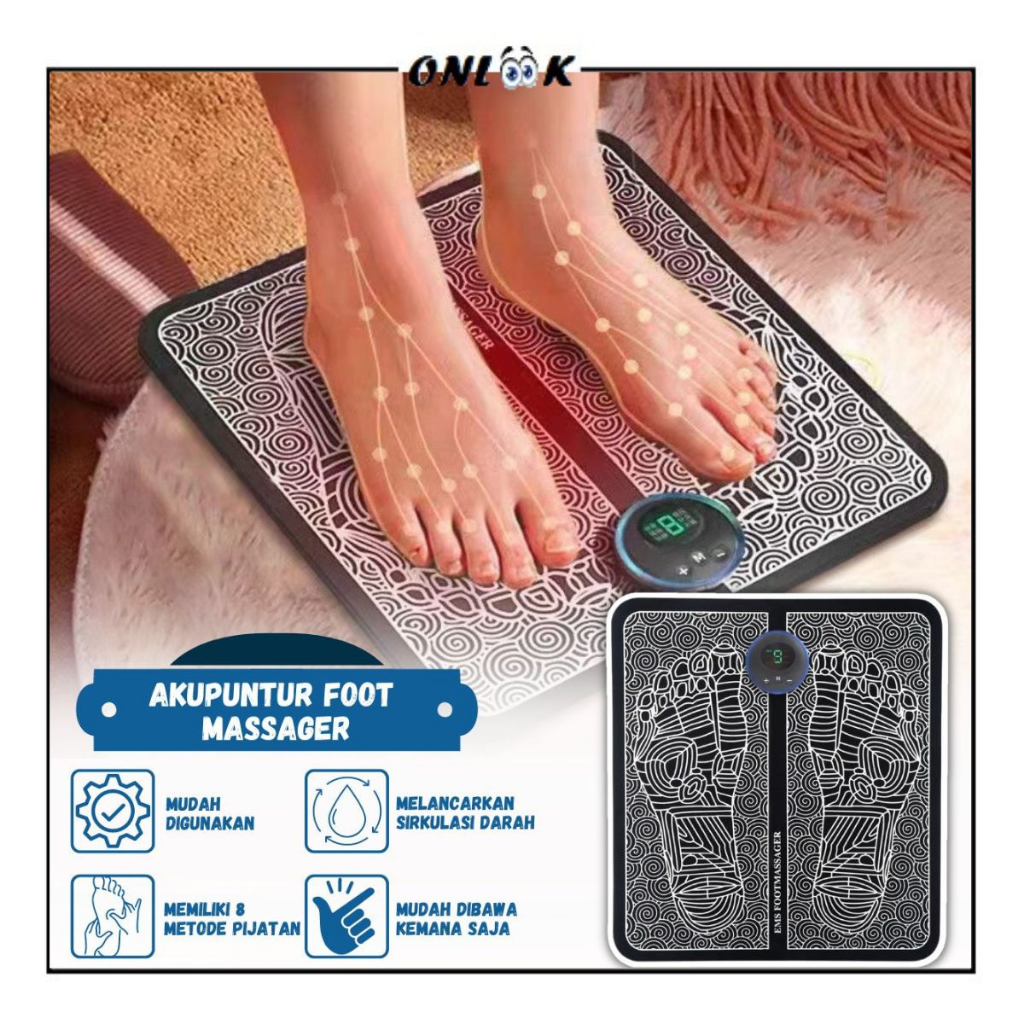 Jual Alat Pijat Elektrik Terapi Akupuntur Kaki Rechargeable EMS Foot Massager Pad Mat Japan ...