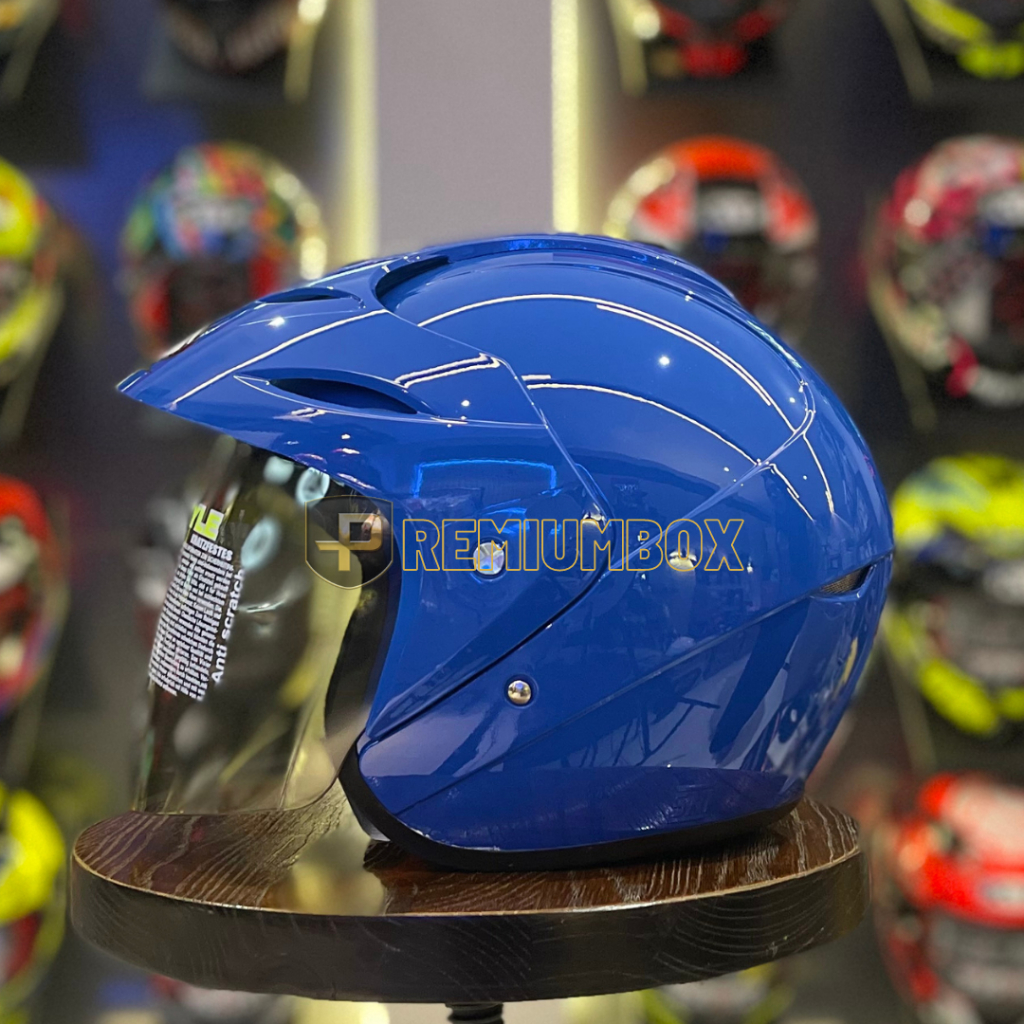 Jual HELM HIU Nico Polos Blue Mild / HELM HALF / HELM MURAH / HELM TOPI ...