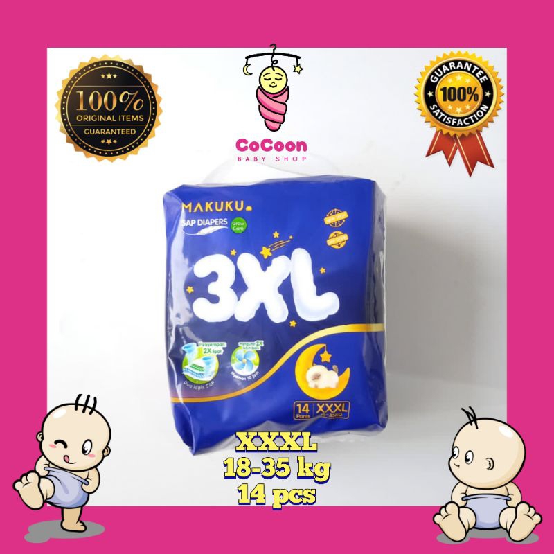 Jual Popok Bayi Besar Makuku Grow Care Growcare XXXL14 3XL XXXL Pants Tipe Celana | Shopee Indonesia