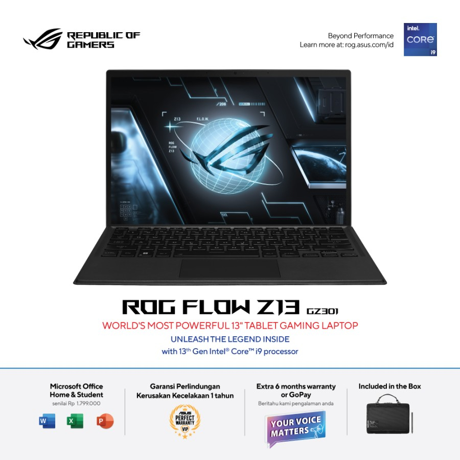 Jual [FREE SMARTWATCH] ASUS ROG Flow Z13 GZ301VV-I946G6T-O - Black ...