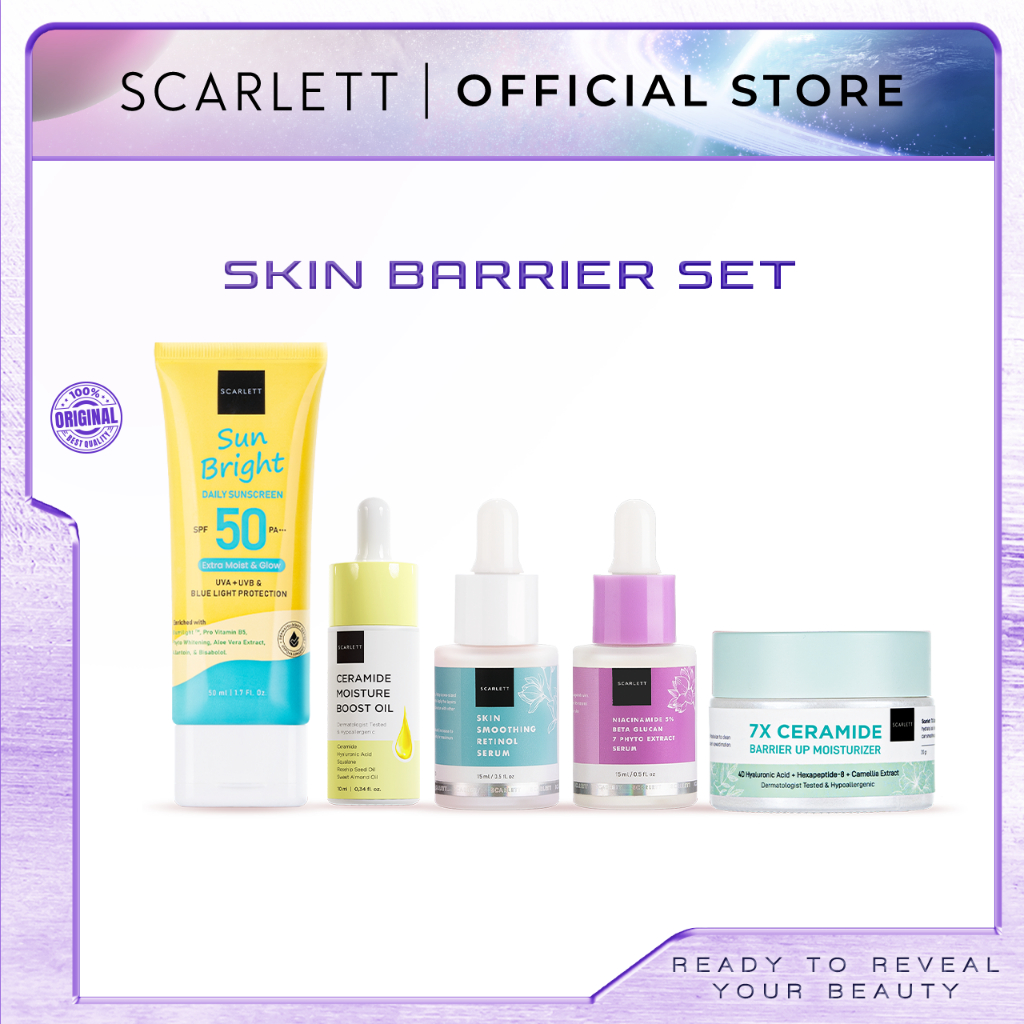 Jual Scarlett Whitening 5pcs ( acne set, hydrating & glowing set ...