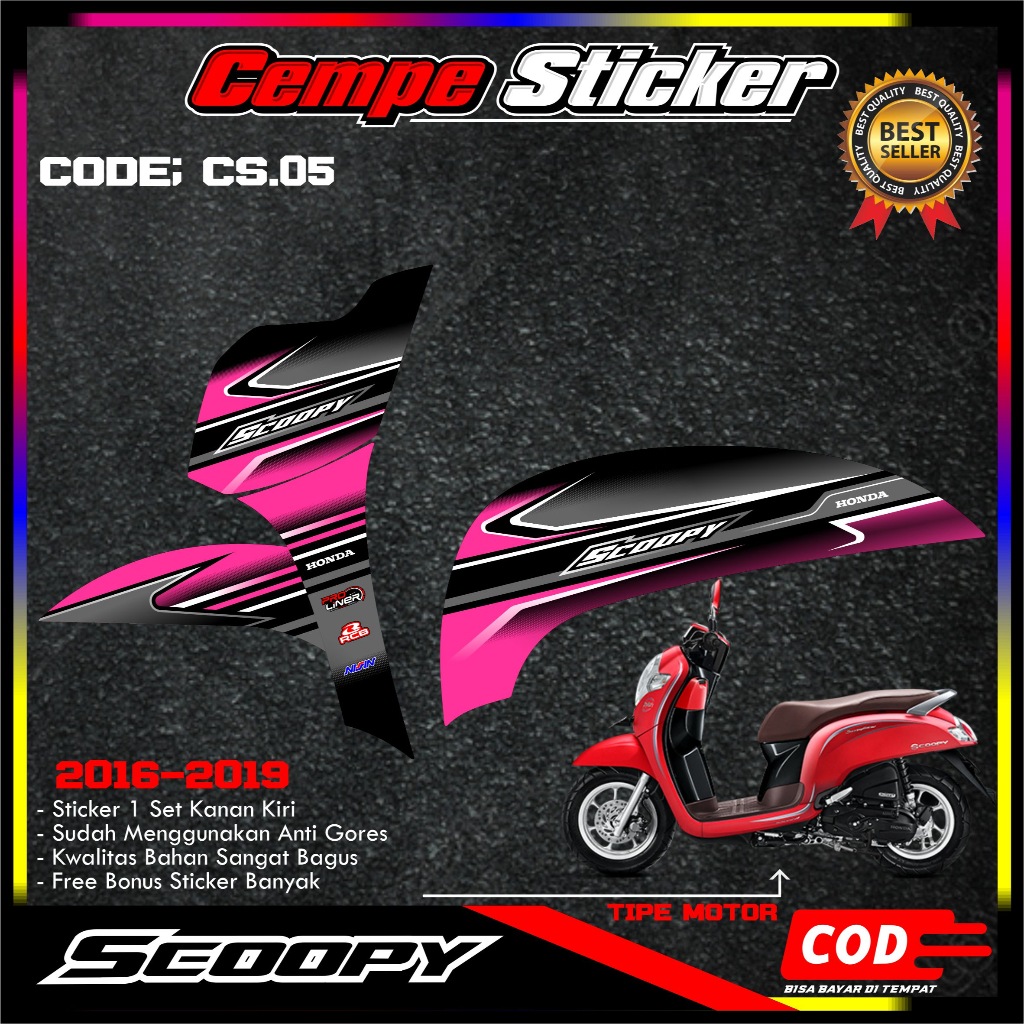Jual Stiker Scoopy Fi 2017-2019 Decal Striping Standar Scoopy Fi ...