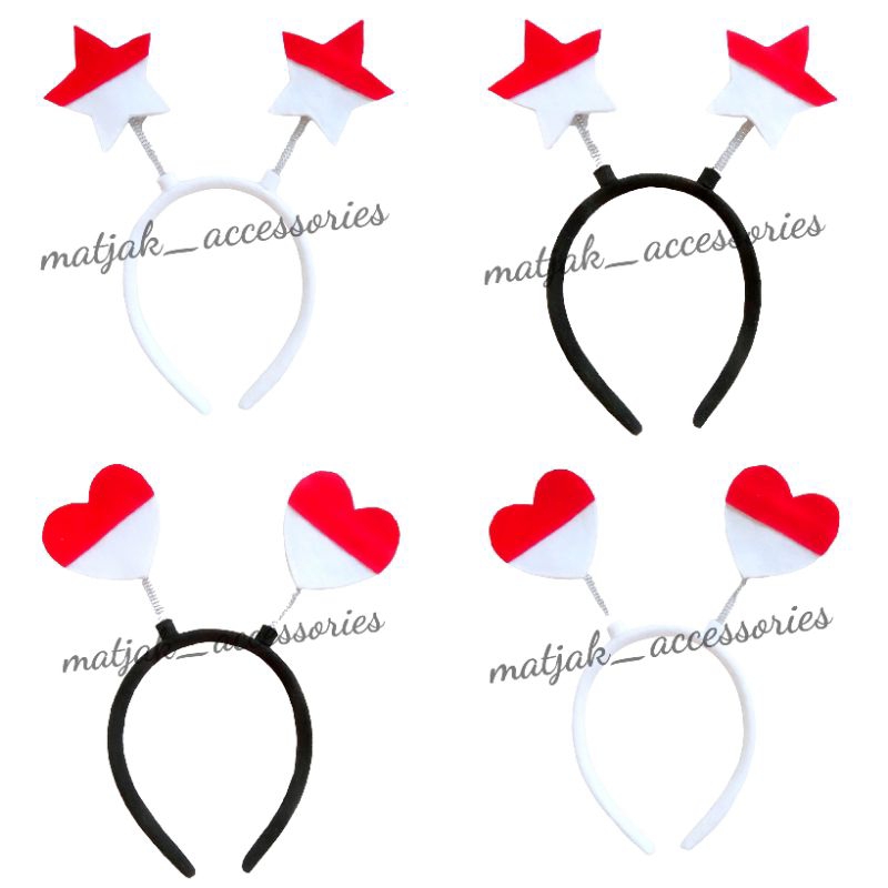 Jual Bando Bendera Merah Putih Indonesia Love Hati Bintang Bando Tuing ...