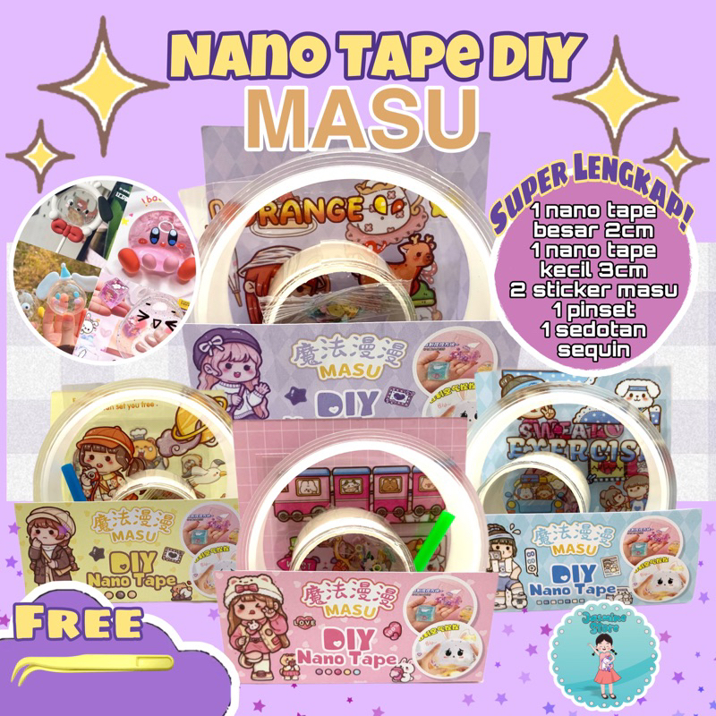 Jual Nano Double Tape Stiker MASU/Masu Sticker/Nano Double Tape Fancy ...