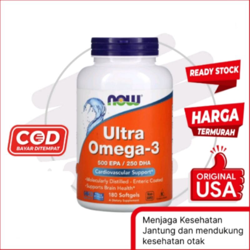 Jual Now Vitamin Ultra omega 3 500 epa 250 dha 180 kapsul Softgels | Shopee Indonesia