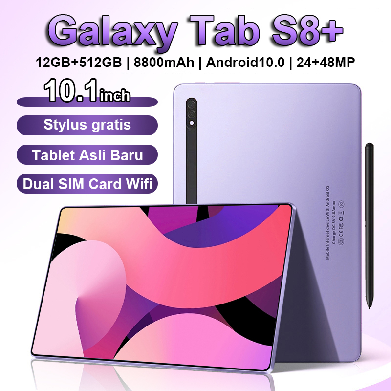Jual 【Bisa COD】Tablet PC Asli Galaxy Tab Baru S8 S8+ 12GB + 512GB ...
