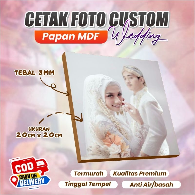 Jual Cetak foto/MDF 20X20/CETAK FOTO WEDDING/CETAK FOTO ULANG TAHUN ...