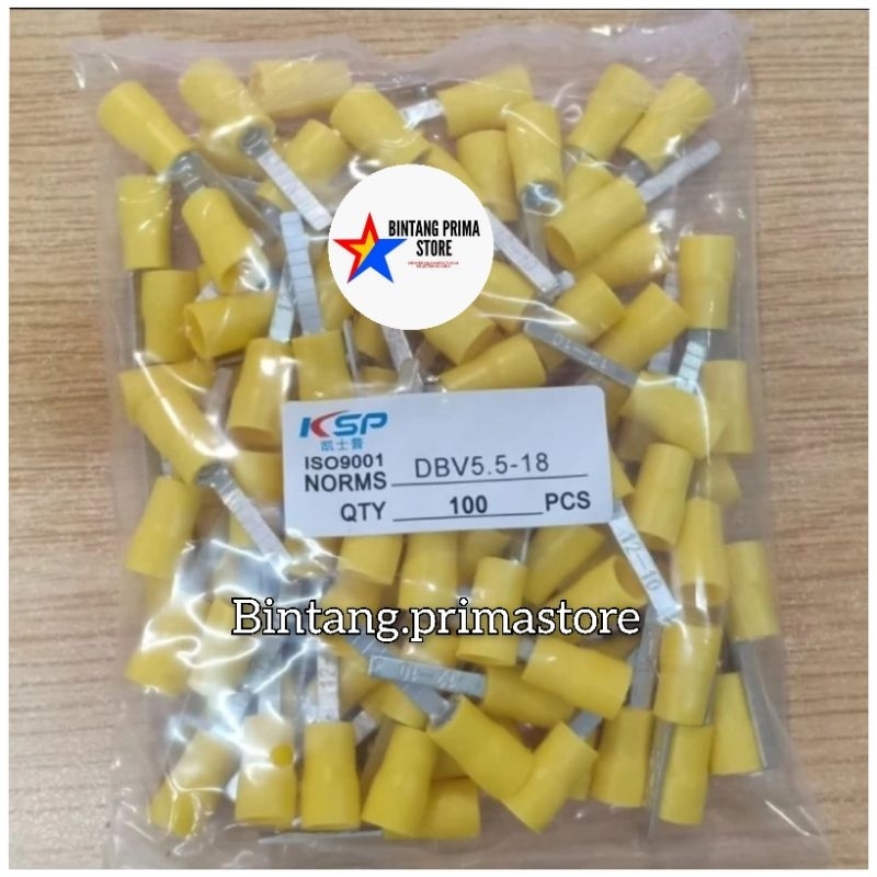 Jual Skun Insulated Blade Terminal / skun tusuk 4-6mm DBV 5.5-18 Kuning | Shopee Indonesia