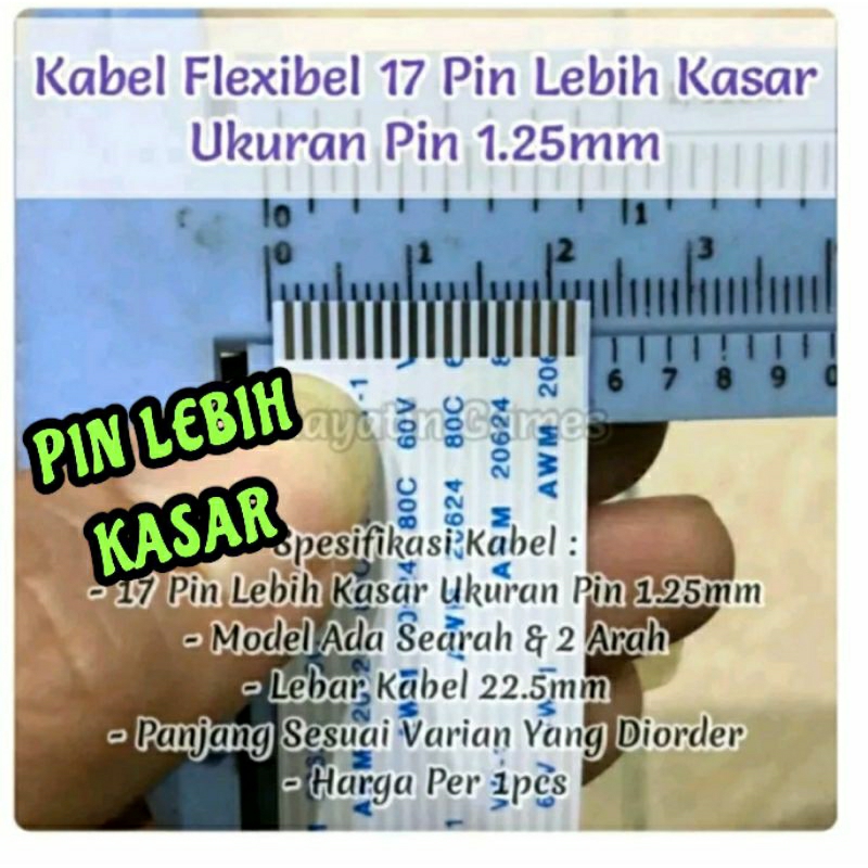 Jual KABEL FLEXIBEL 17 PIN LEBIH KASAR PANJANG DAN MODEL SESUAI VARIAN ...
